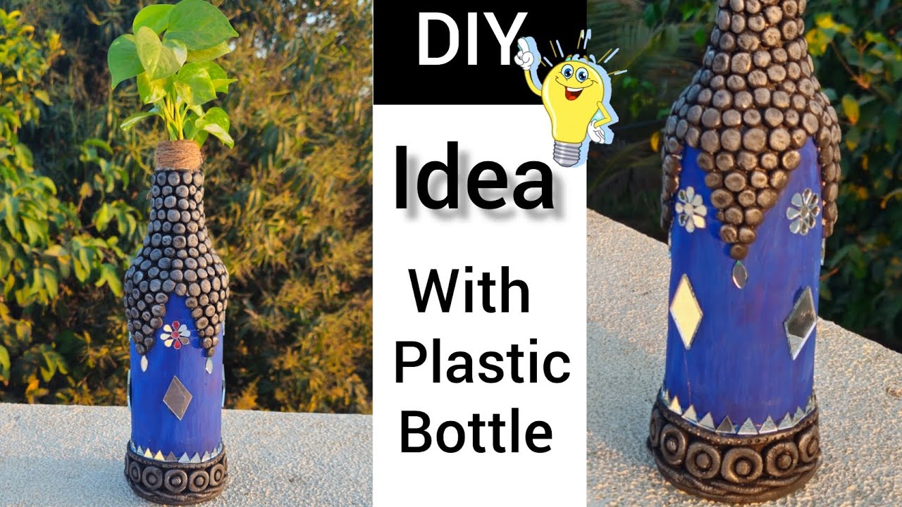 how to make beautiful bottle craft/DIY bottle decor/ best out of waste ...