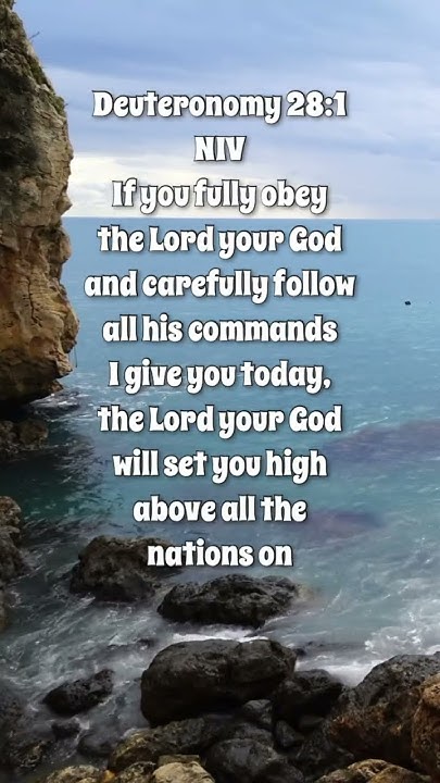 Deuteronomy 28:1 If you fully obey the Lord your God and carefully and follow all his commands I ...