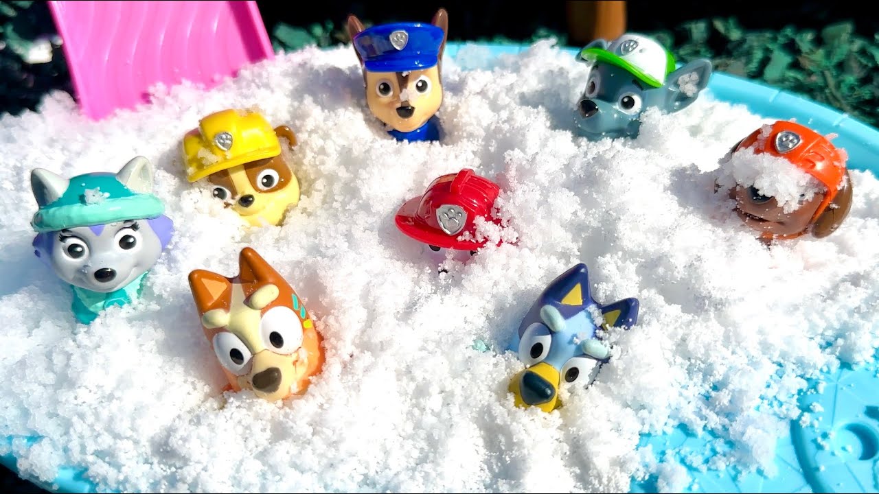 Making Snow - Bluey toys pretend play with the Paw Patrol - YouTube