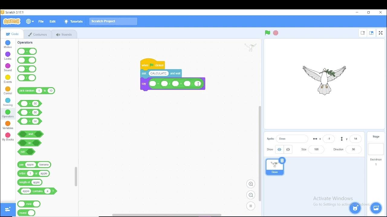 Using mathematical operators in Scratch... - YouTube
