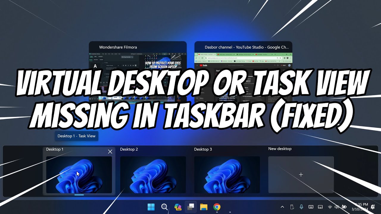 How to Fix Virtual Desktop or Task View Missing in Taskbar Windows 11 ...