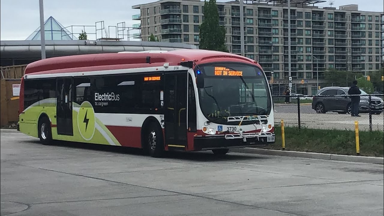 TTC Ride Video on 3730 on route line 1 Shuttle Bus to Yorkdale Station ...