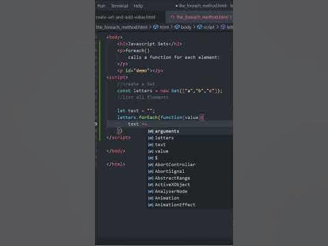 The forEach Method | Javascript basic tutorial #html #css #javascript #method #shorts - YouTube