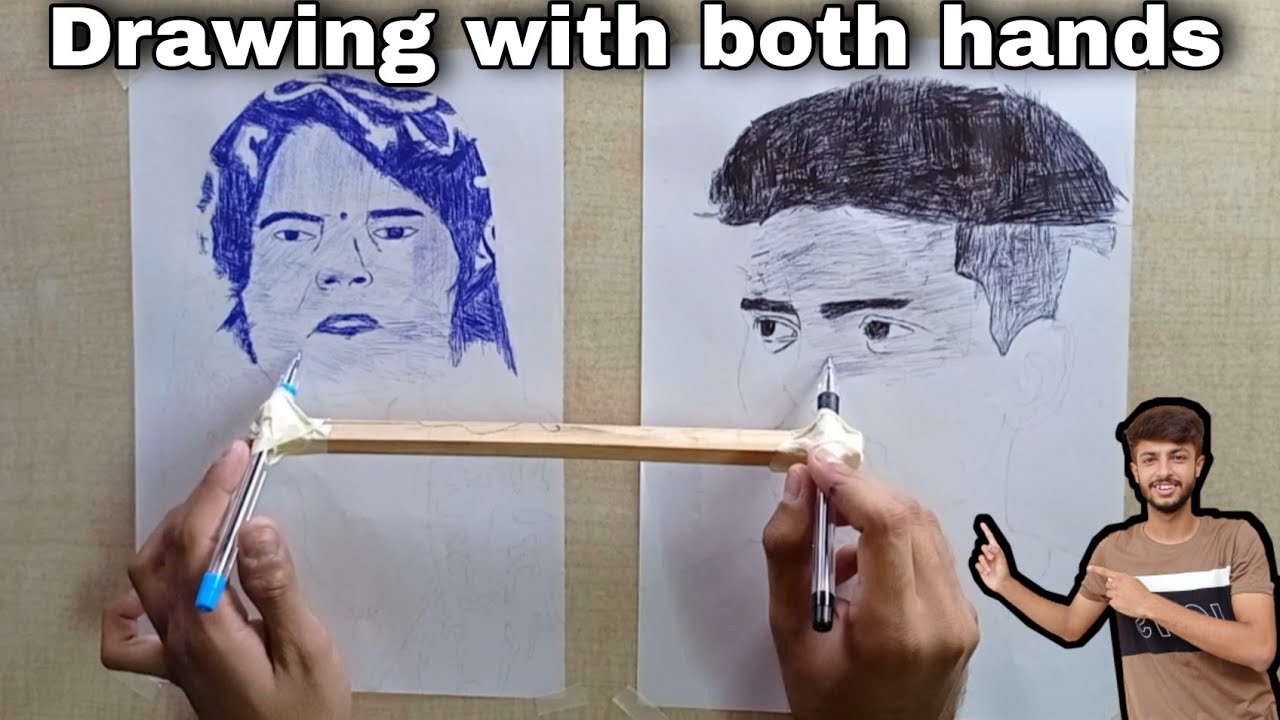 Drawing with both hands at the same time | SAGAR POP #challenge - YouTube