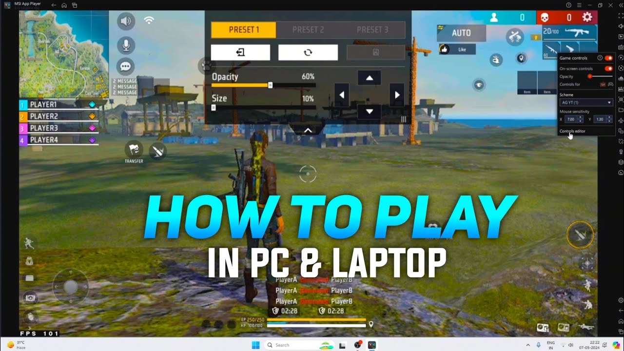 HOW TO DOWNLOD PC AND LAPTOP FREE FIRE AND KEY MAPING ALL SETTINGS JANE ...
