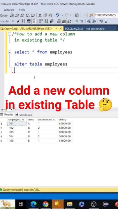 Sql Interview Questions And Answers Add A New Column In Existing Table Sql Sqlinterview