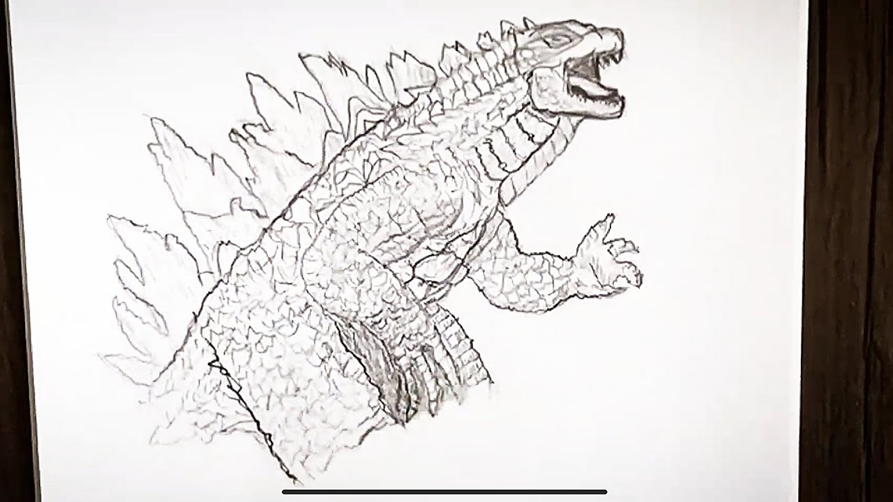 how to draw Godzilla easy | drawing Godzilla easy step by step - YouTube