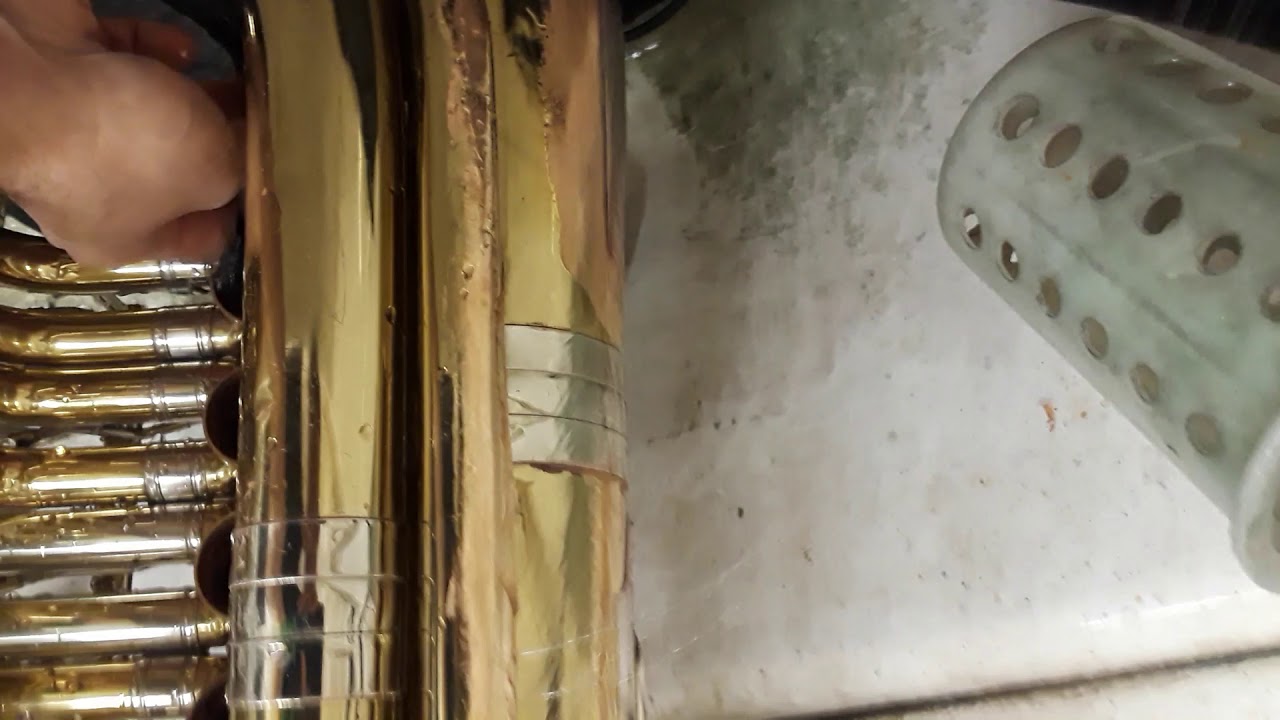 B&S tuba multiple pin hole leaks - YouTube