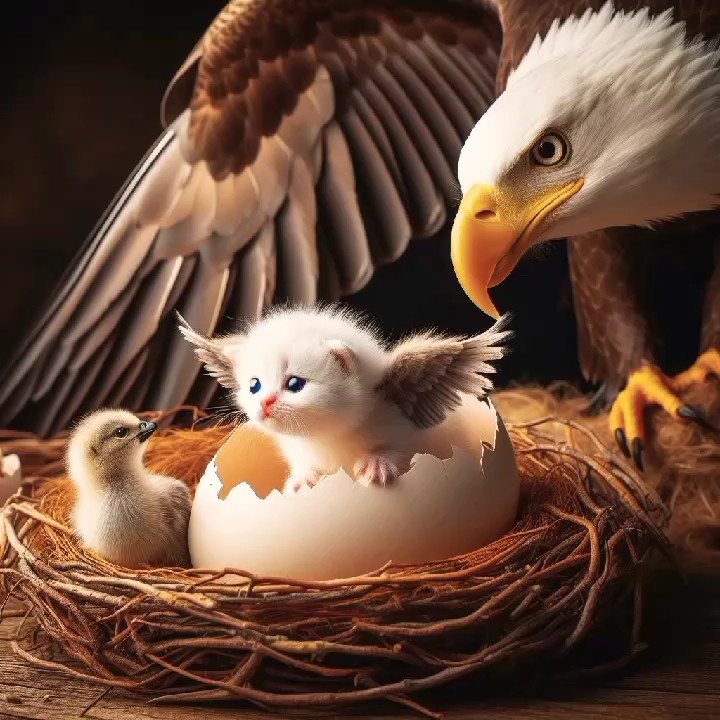 Cute story 💕🥺🕊️🦅kitty hatched special💕🐈😊🥚#cute #kittens #cat #eagles #sky #like #wow #fly #story ...