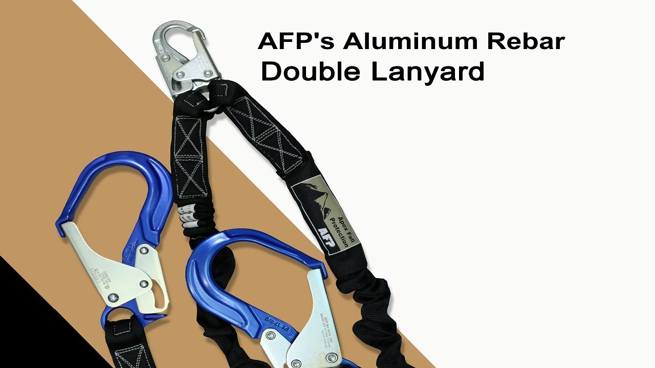 AFP's 6' Dual-Leg Shock Absorbing Safety Fall Protection Lanyard w ...