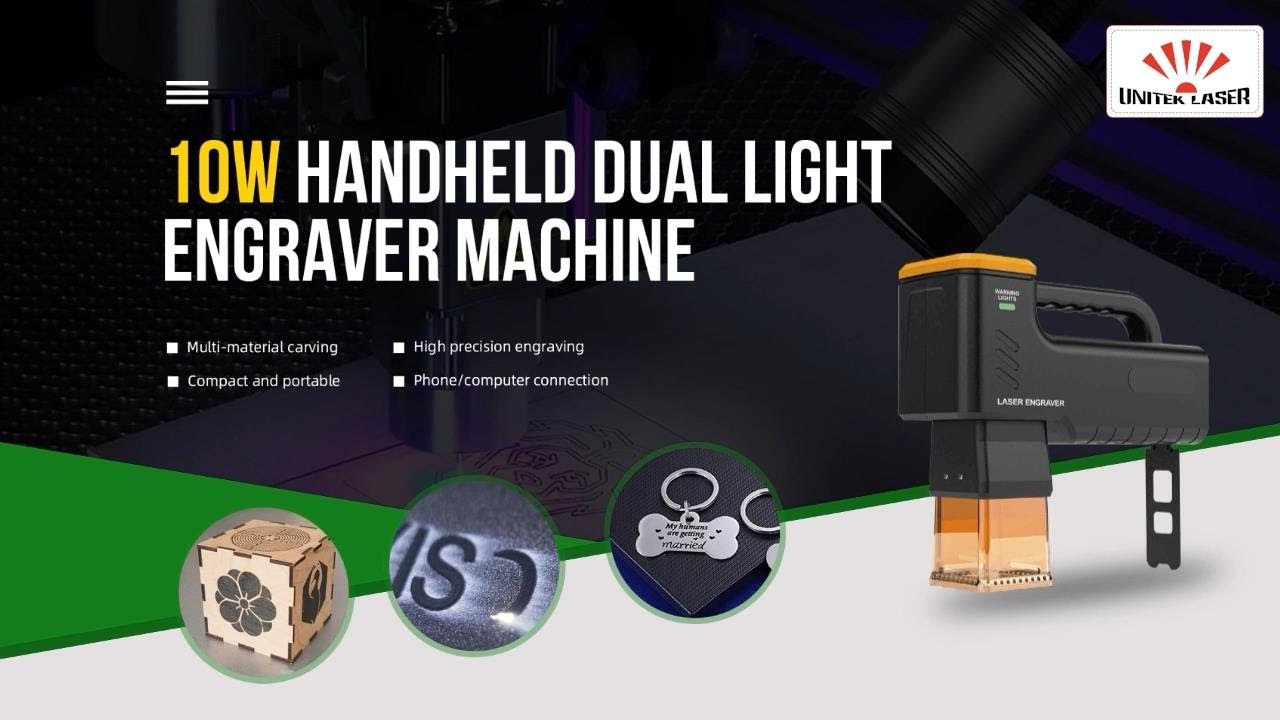 10W handheld laser mark double lights - YouTube