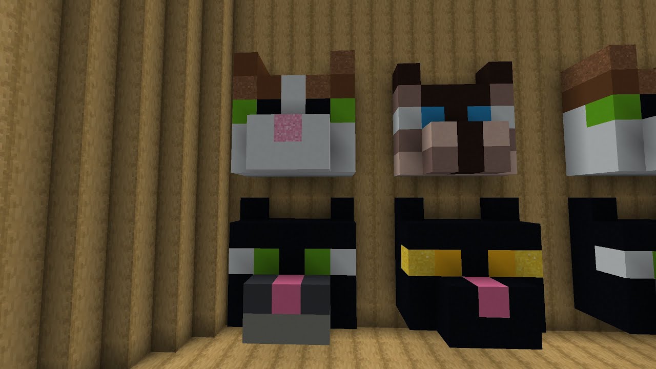 Minecraft cat heads tutorial 4 types - YouTube