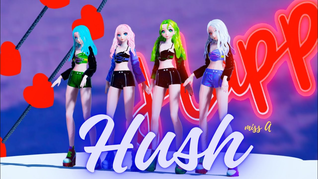[MMD] Miku.Haku.Luka.Gumi - miss A “Hush” + MODELS DL { Happy Valentine ...