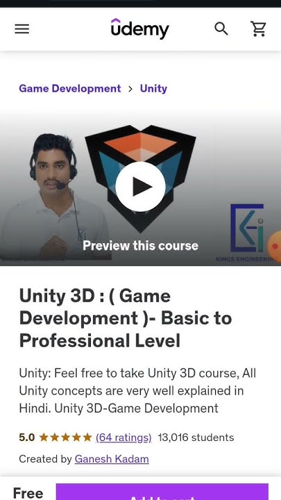Free Courses for Udemy users| Free Course| Unity 3D :(Game Development)- Basic to Professional ...