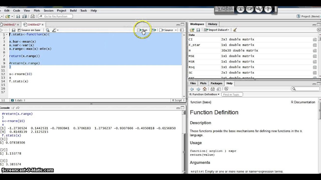 Basic R Function - YouTube