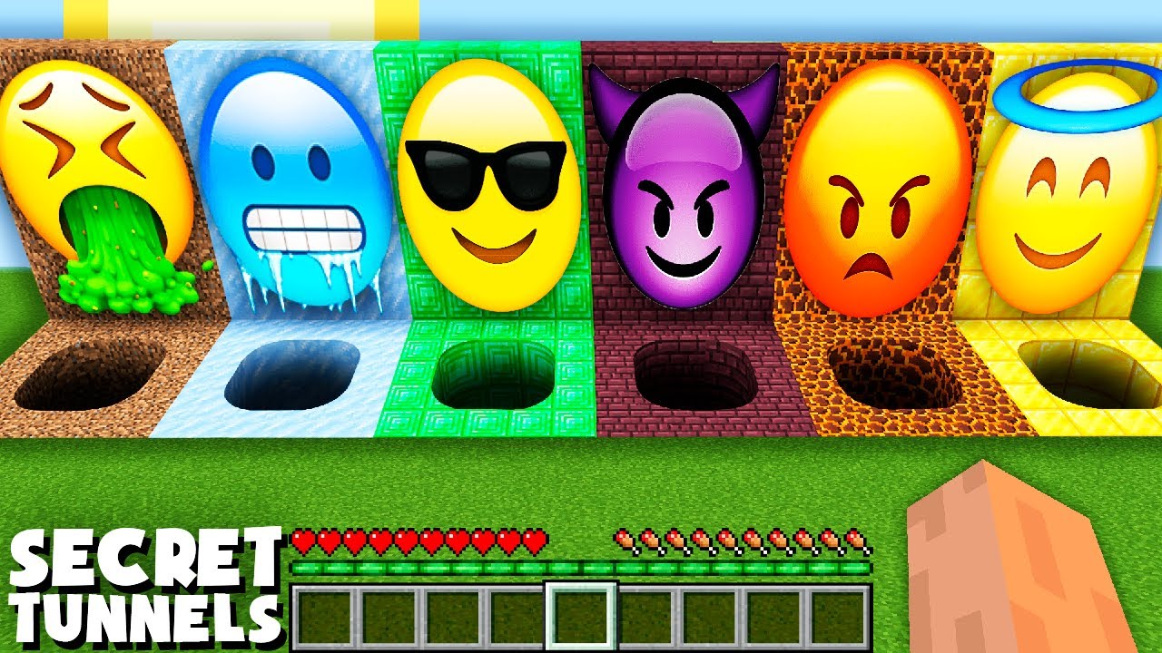 CHOOSE THE RIGHT SECRET TUNNEL EMOJI in Minecraft ? WHAT'S INSIDE ...