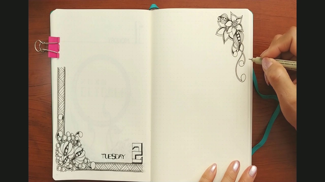Bullet journal with pattern - YouTube