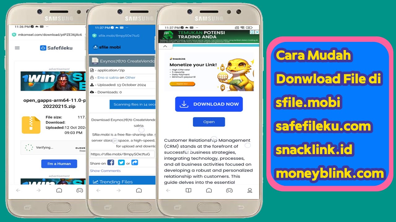 Cara download file di sfile.mobi -Cara Download di safefileku -Cara Download di snacklink ...