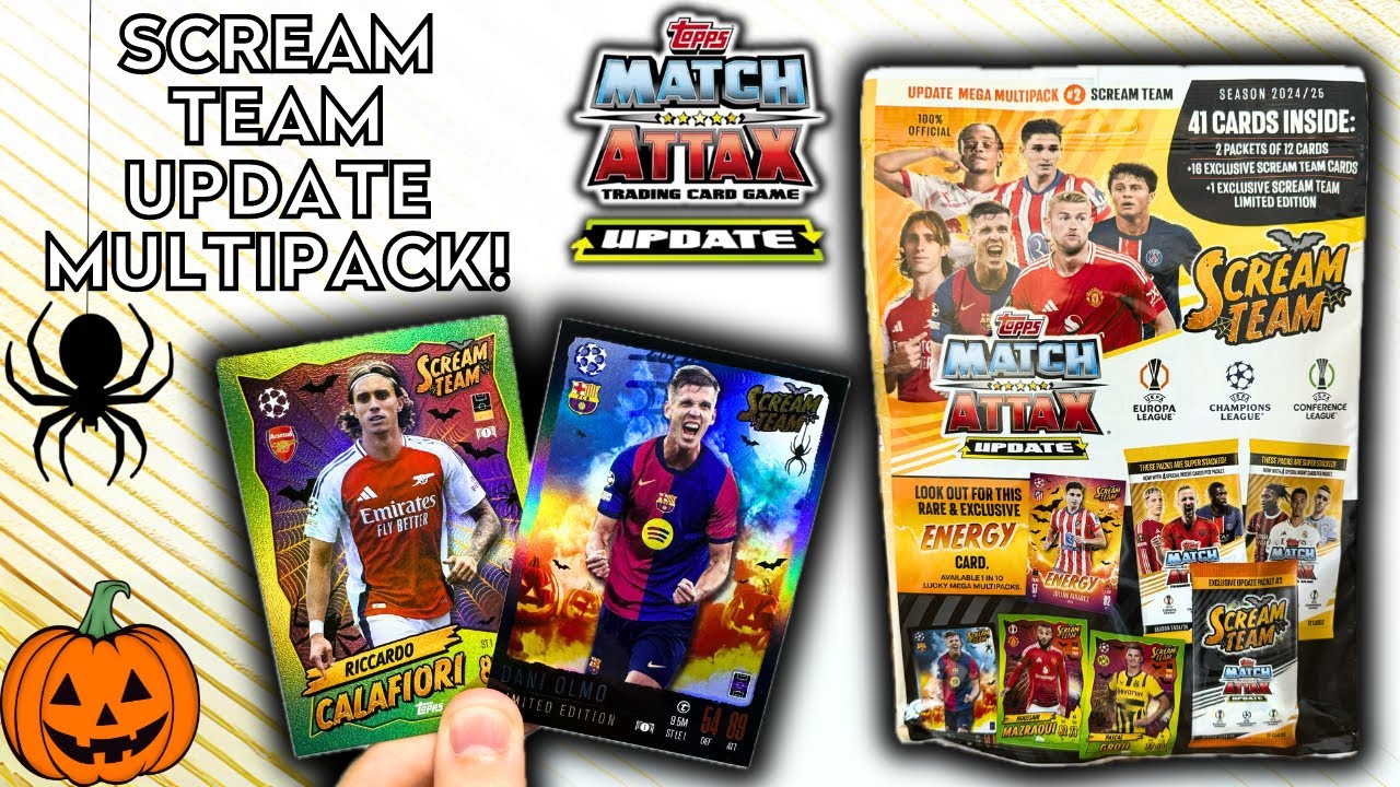 ALL NEW EXCLUSIVE SCREAM TEAM CARDS! | TOPPS MATCH ATTAX 2024/2025 ...