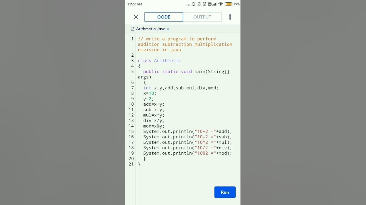 write a program to perform addition subtraction multiplication division in java.#shorts # ...