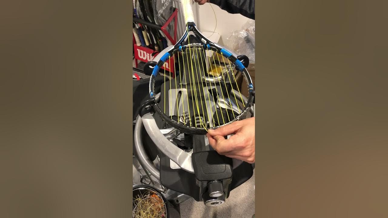 Stringing a Babolat Pure Drive Tennis racquet - YouTube