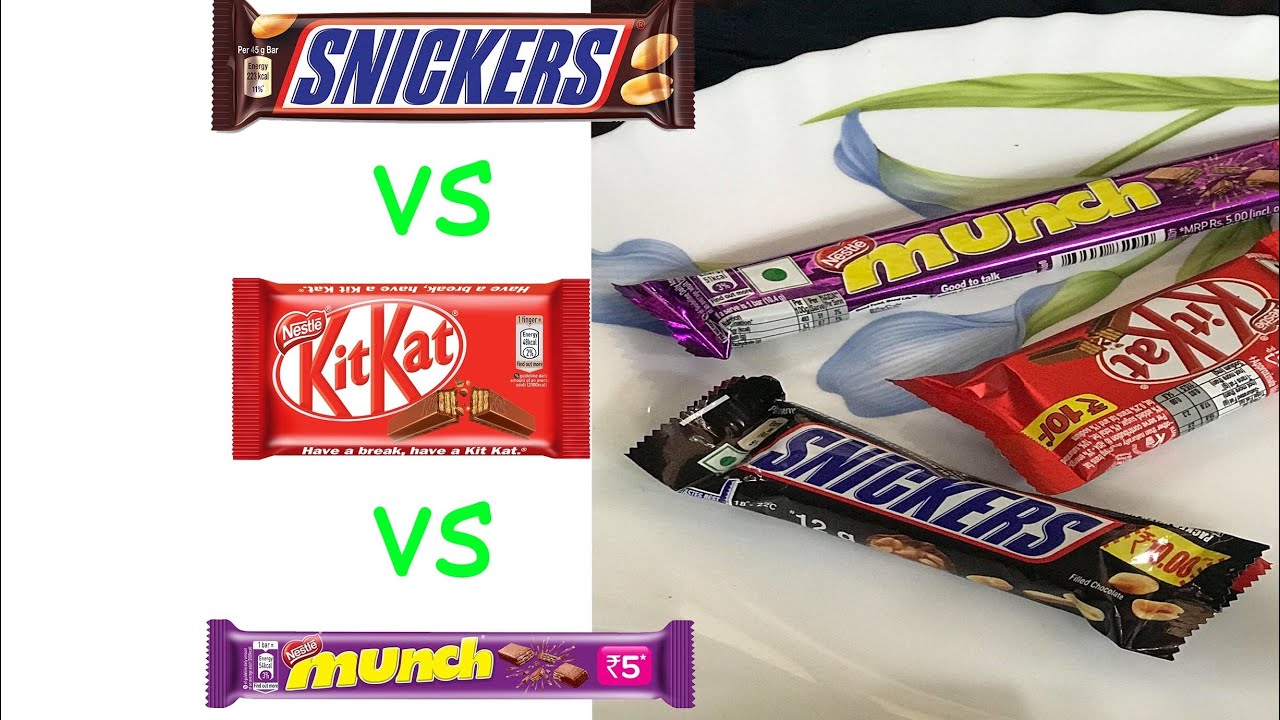 MUNCH vs KITKAT vs SNICKERS - YouTube
