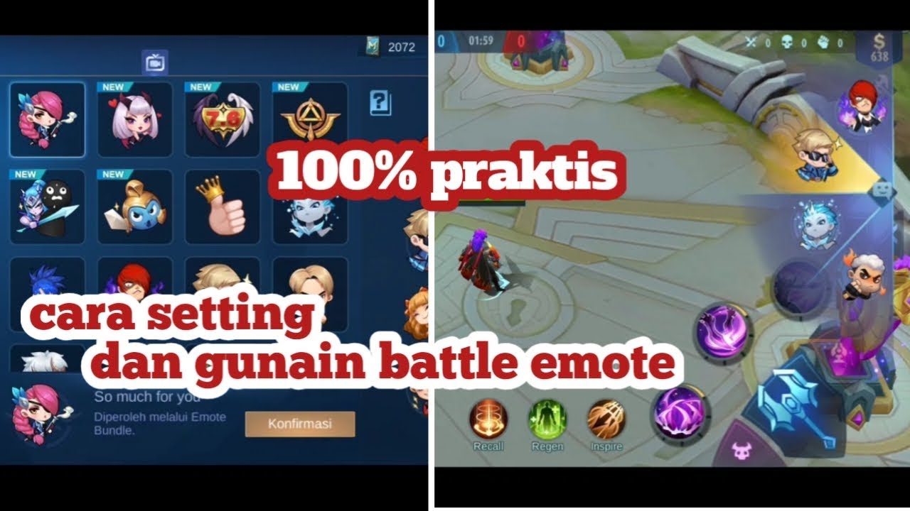 Cara setting battle emote dan cara menggunakan battle emote di in game ...