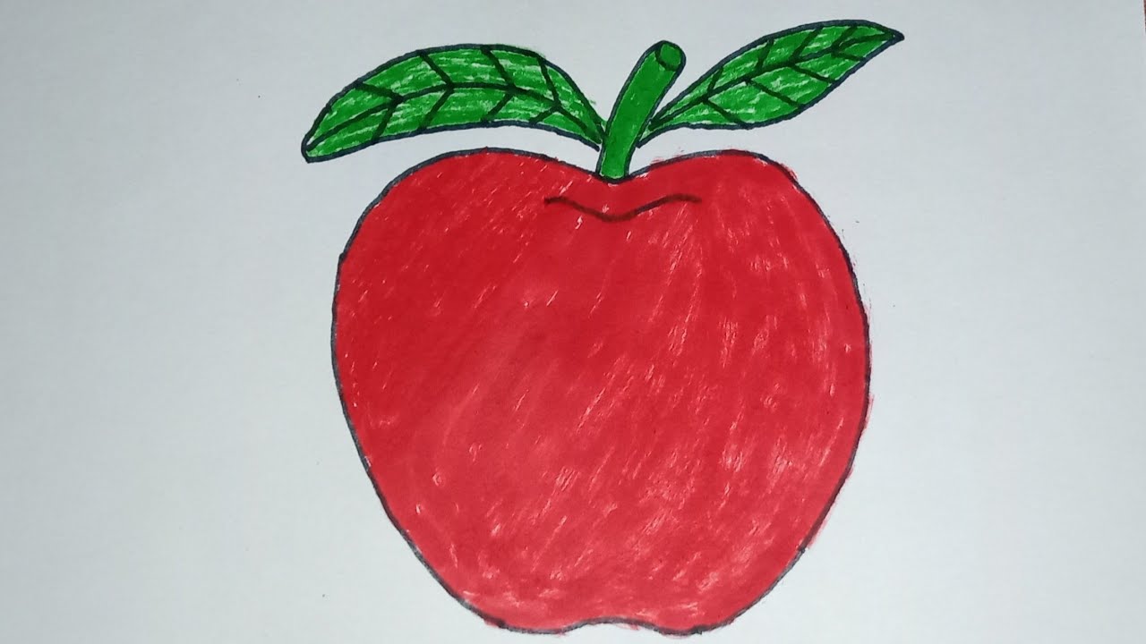 How to draw an apple Easy drawing of apple. Draw a picture of an apple ...