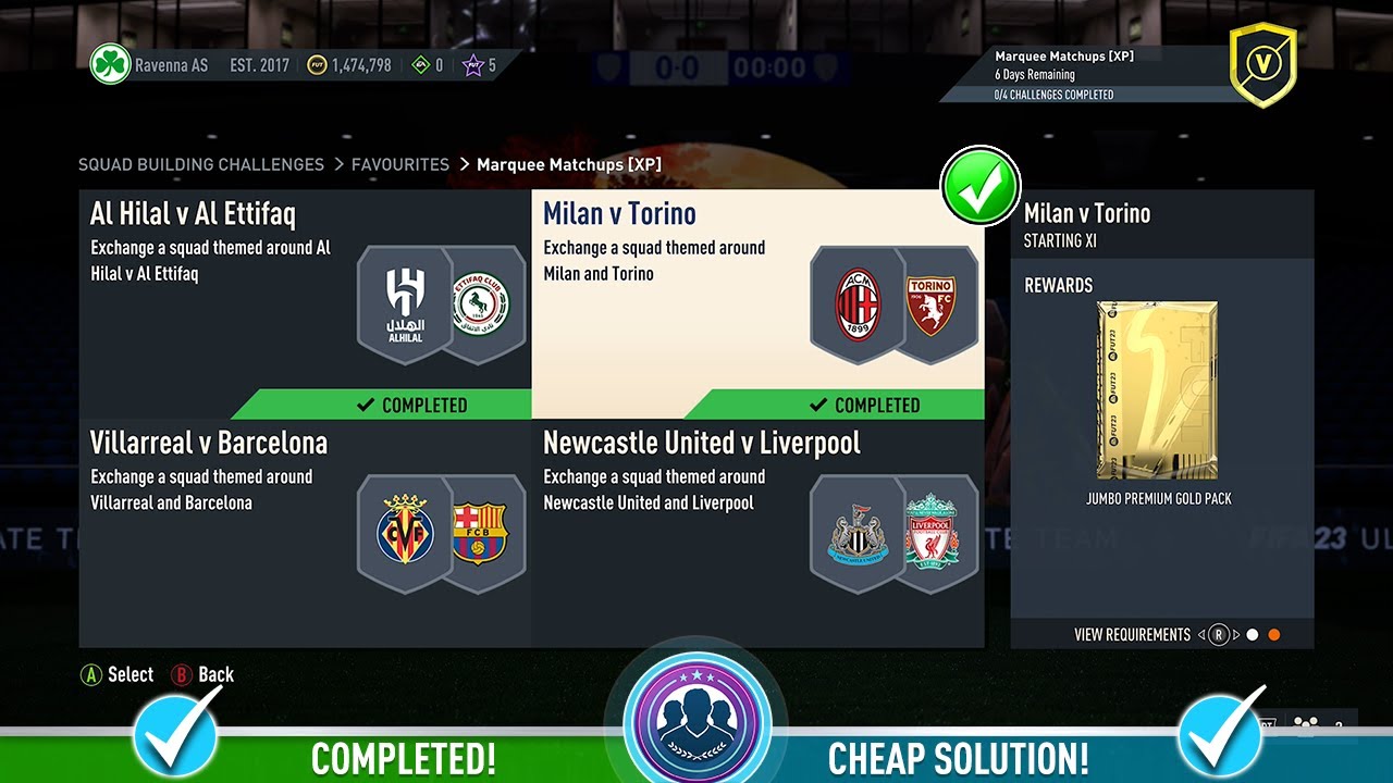 FIFA 23 Marquee Matchups [XP] - Milan v Torino SBC - Cheap Solution ...