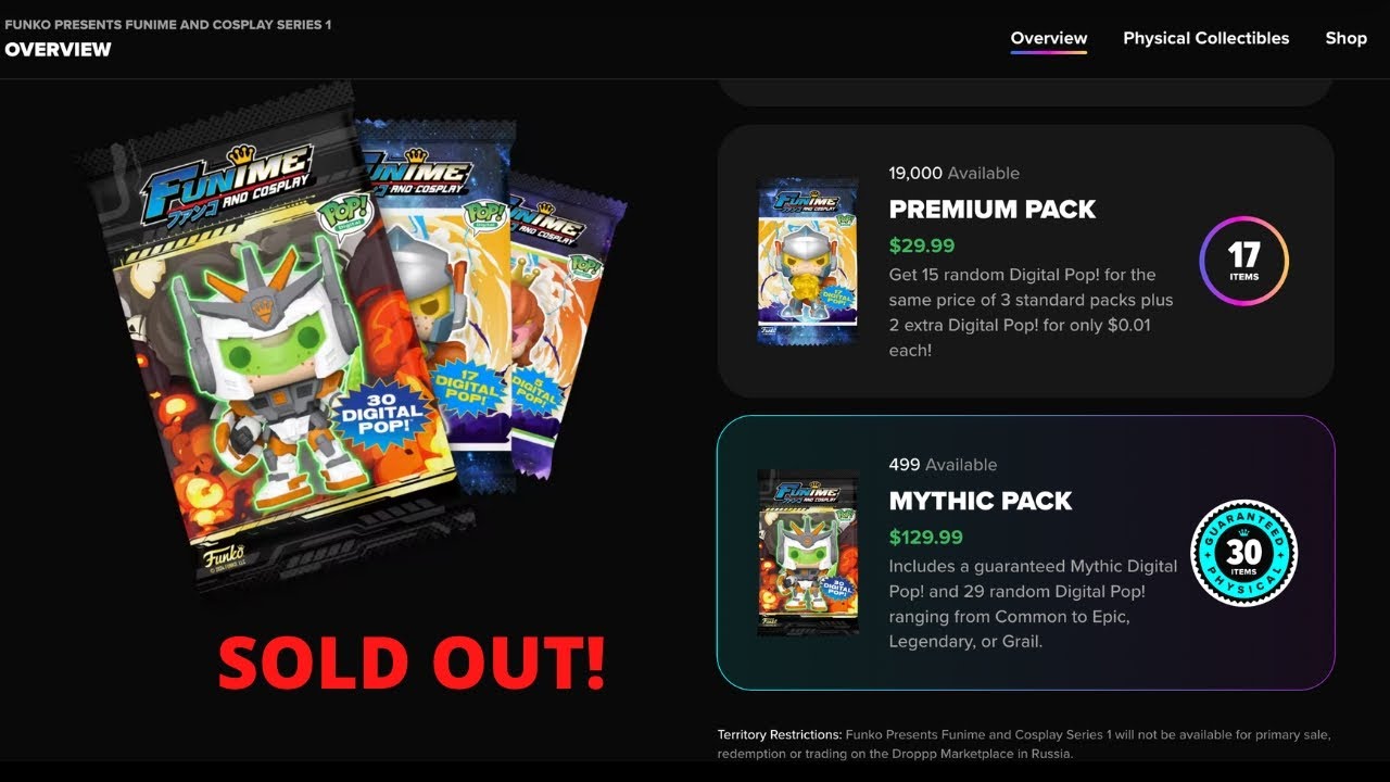 Funko Funime & Cosplay NFT - Opening 1 Mythic Pack + 17 Premium Pack ...
