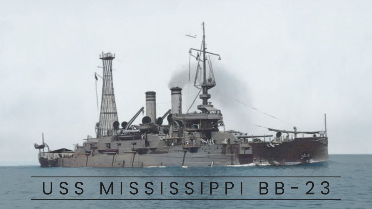 USS Mississippi BB-23 (Battleship) - YouTube