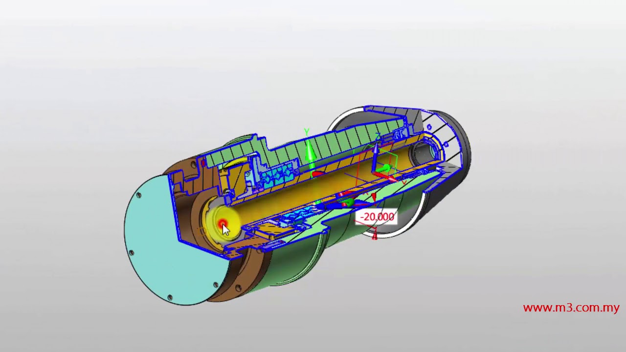 0030_ZW3D 2018 CAD - Optimized Dynamic Section View - YouTube