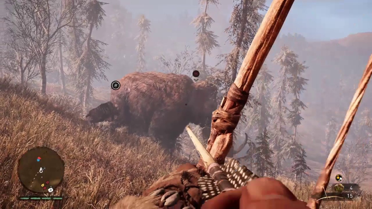 Far cry primal Bloodfang sabertooth & 16 arrows vs Elder mammoth! - YouTube