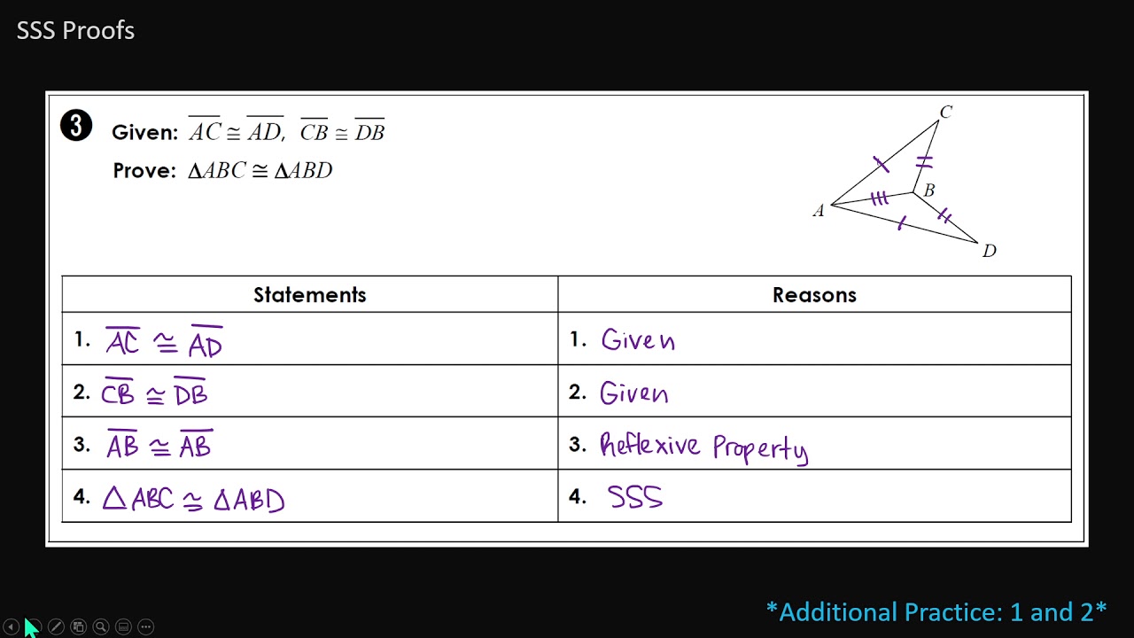 Geometry | Lesson 4.3 Part 2 - SSS and SAS Triangle Congruence - YouTube