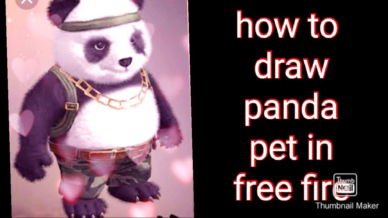 how to draw free fire panda pet - YouTube