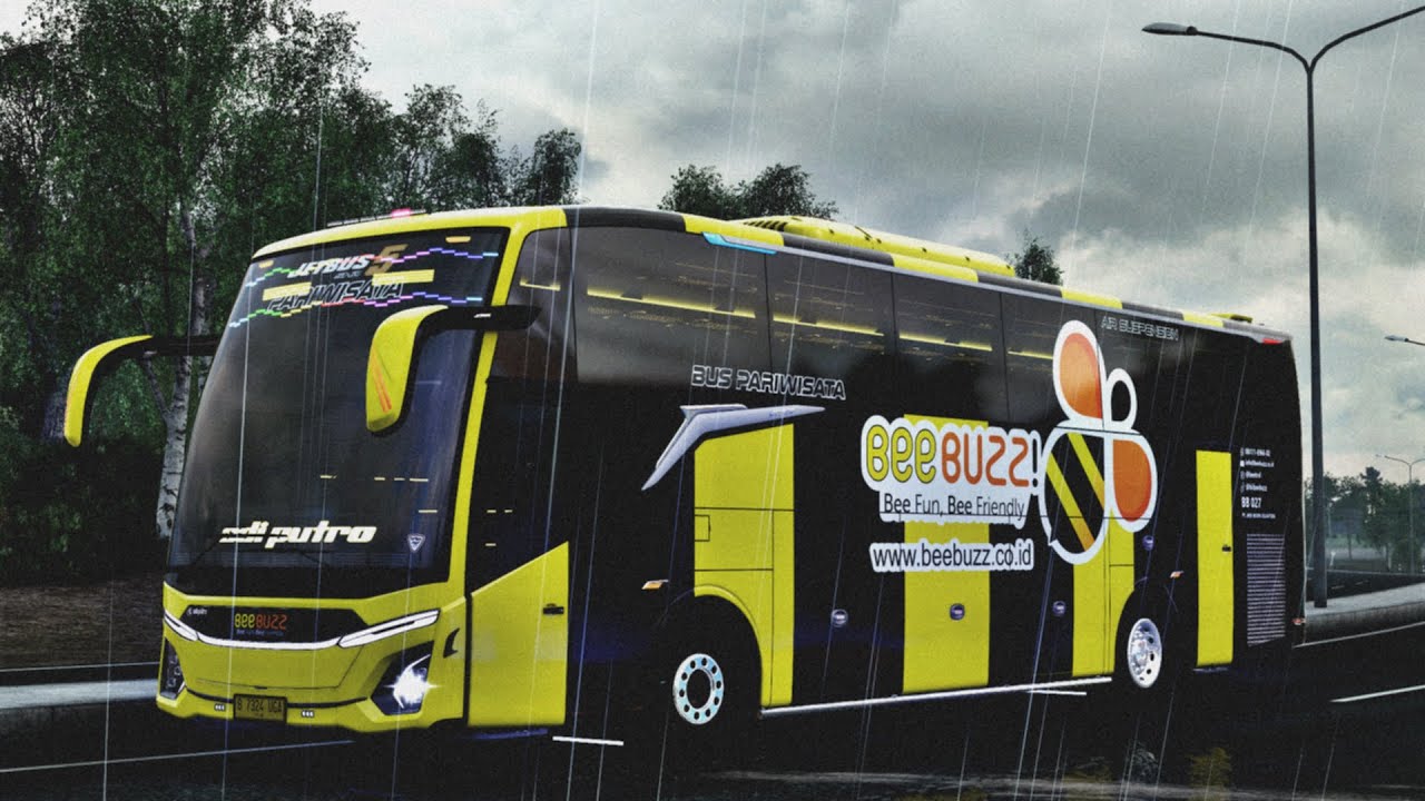 Rain Trip di Jalur Sempit w/ BeeBuzz "Hazna Reborn" JETBUS 5🔥| ETS 2 ...