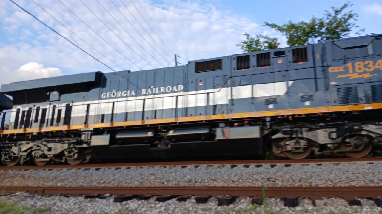 CSXT M582 Ringgold GA, Georgia Railroad Heritage Unit 1834 - YouTube