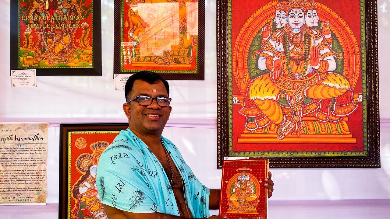 Ernakulathappan Mural painting by Sri.Sreejith Viswanath - YouTube