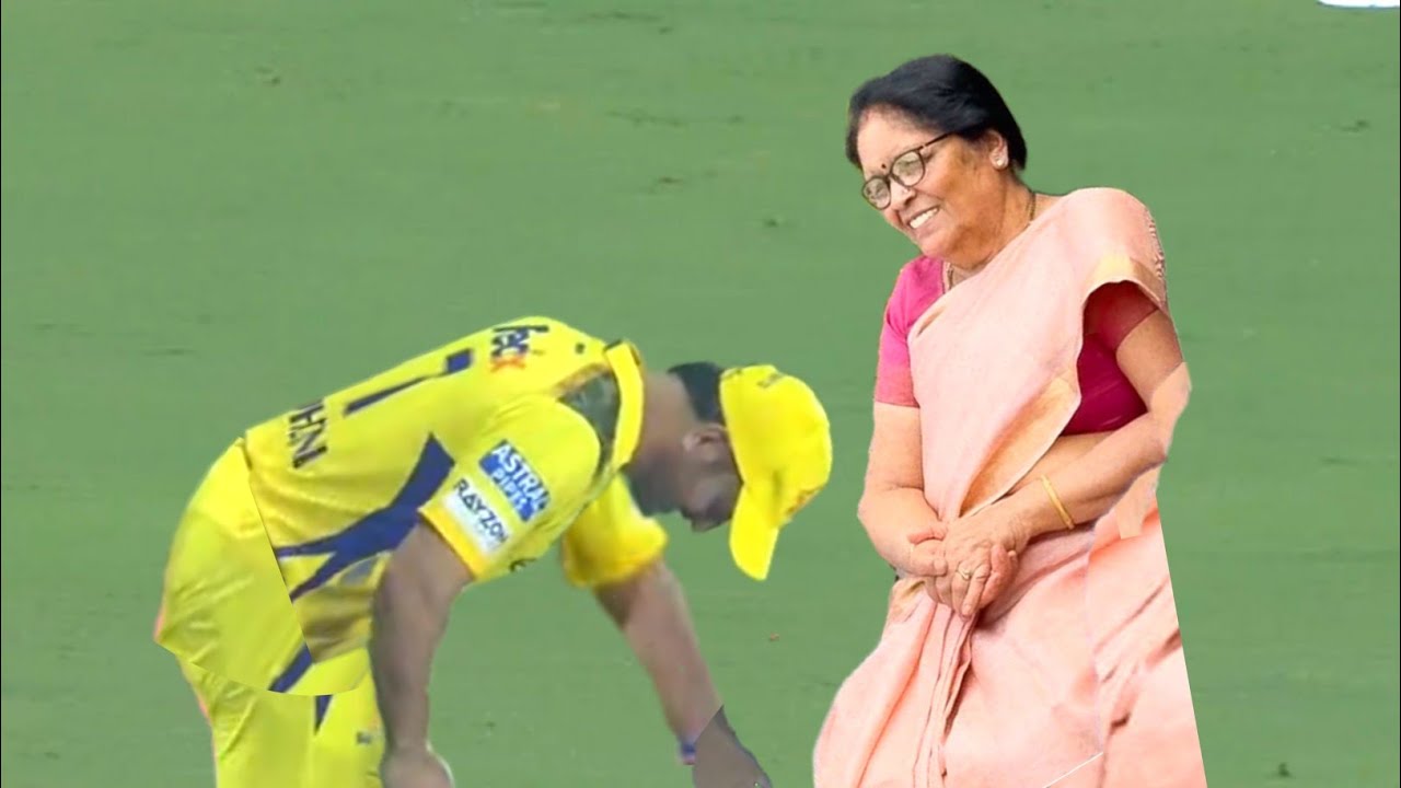 Ms Dhoni Start Crying After Touching His Mother Devika Devi Feet Afer Long Time | CSK vs DC IPL ...