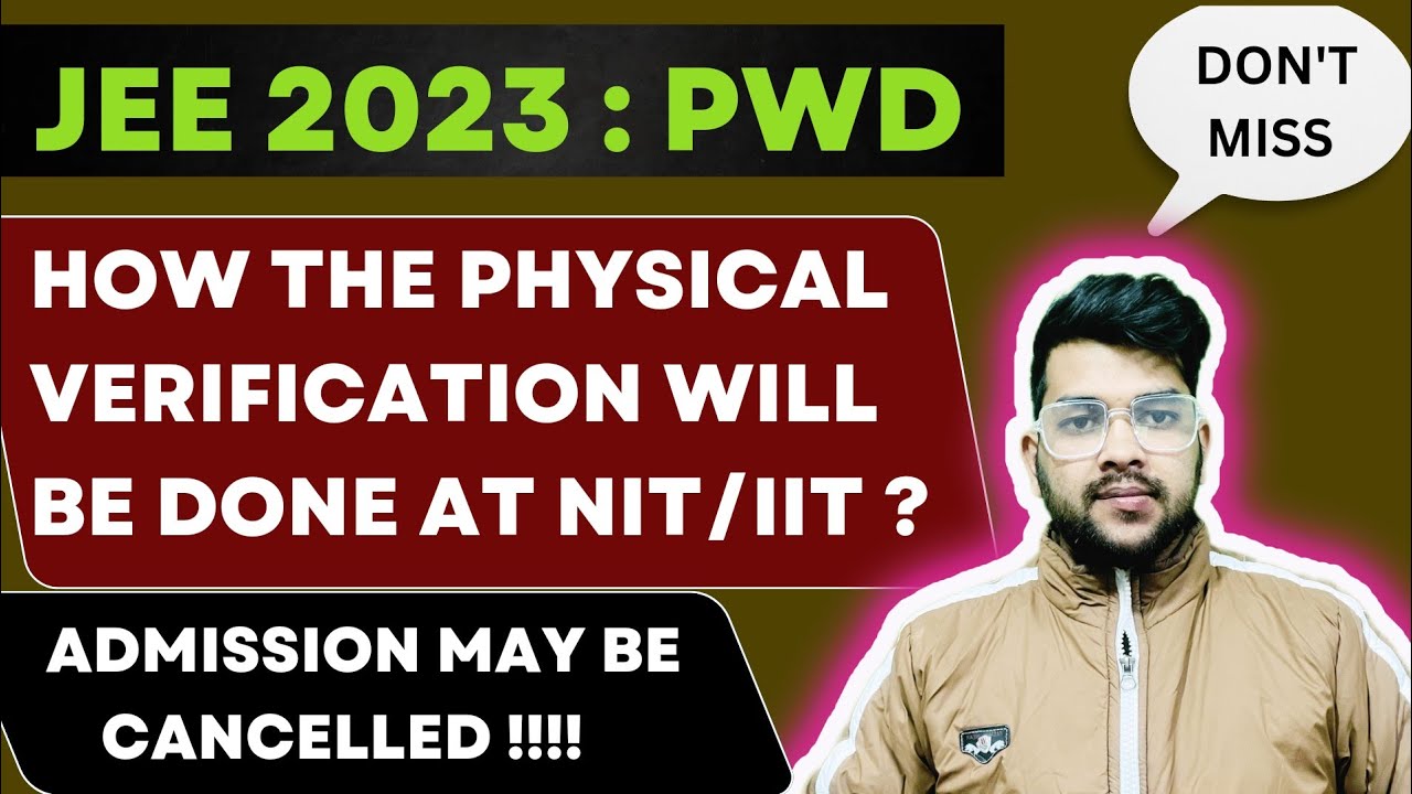 Jee 2023 : Urgent information for all PWD students 🚨🚨 | Physical ...