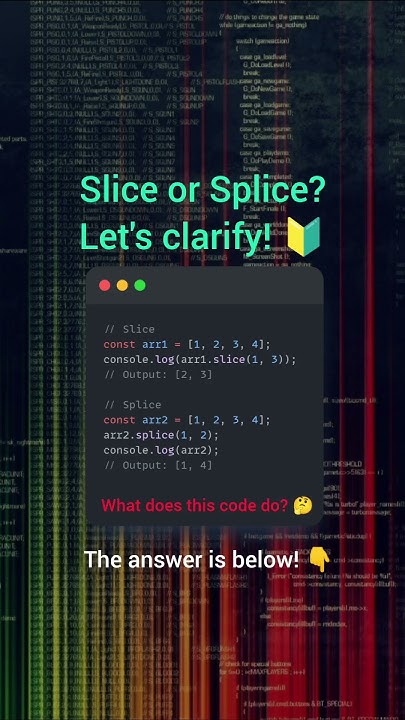 JavaScript Slice vs Splice: What's the Difference? 🚀 #javascript #js # ...