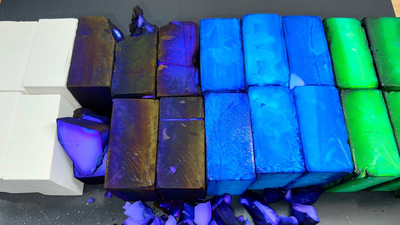 18 Dip Dyed Vibrant Chalk Blocks - YouTube