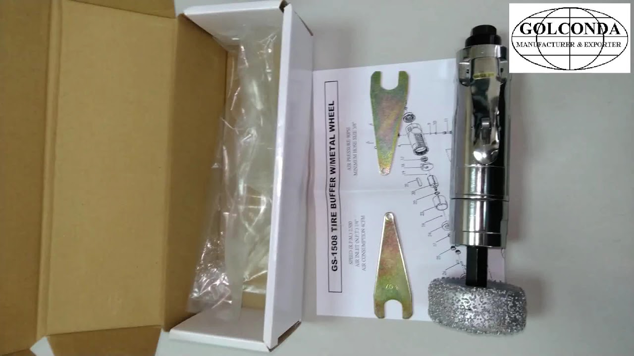 GS-1508 0.6 HP Φ3” INDUSTRIAL AIR TIRE BUFFER, 2500 RPM - YouTube