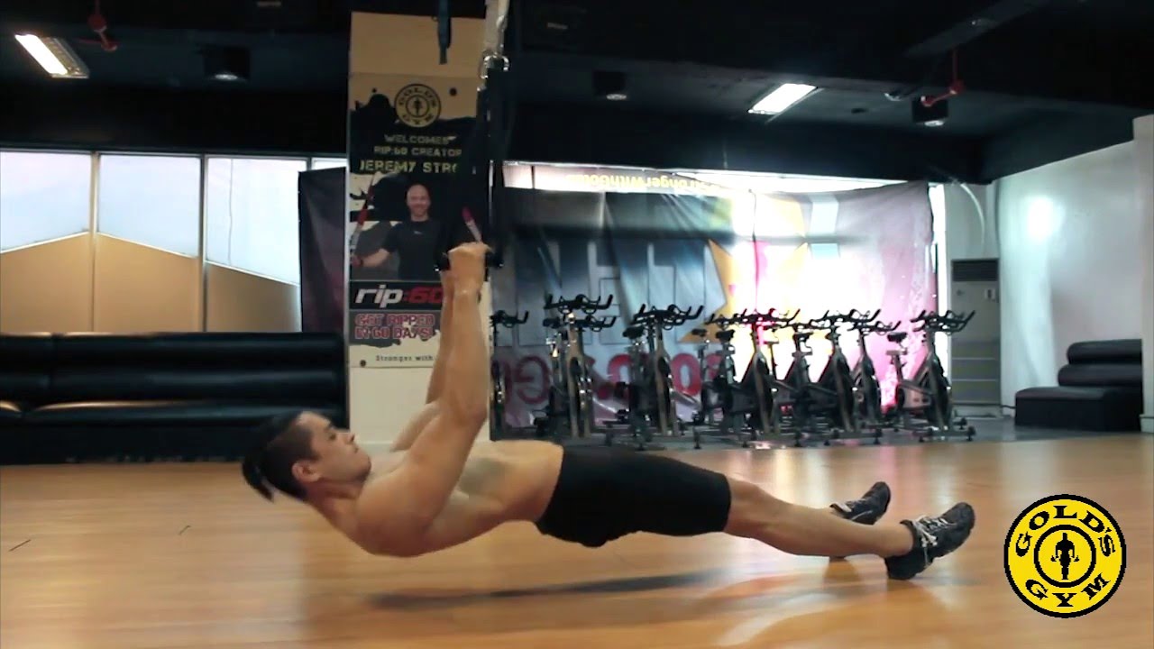 Mr. Gold's Gym Reyn Talosig doing inverted rows using Rip:60 - YouTube
