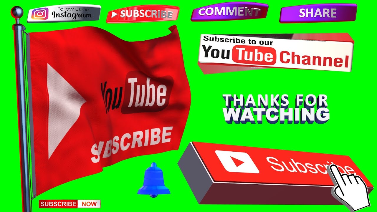 Youtube Subscribe Button Package | Green Screen Effects For Kinemaster ...