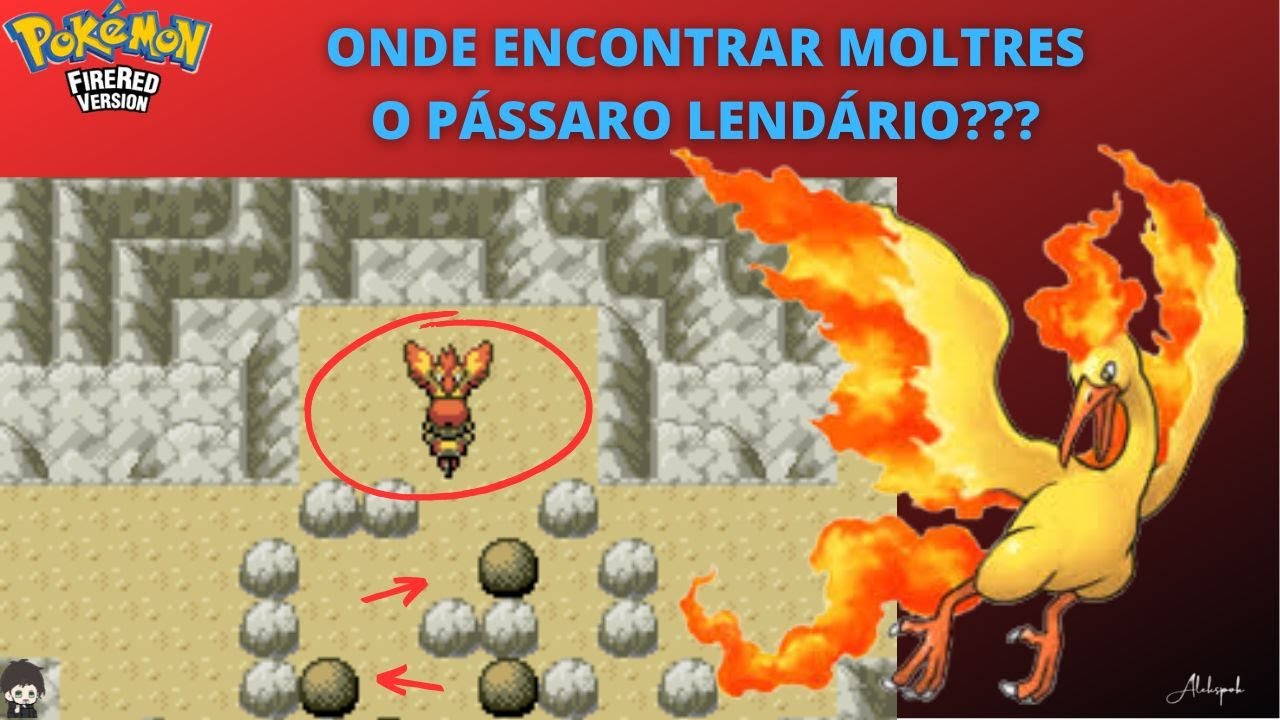 Pokemon FireRed #51 Onde ENCONTRO Moltres o Pokemon pássaro LENDÁRIO ...