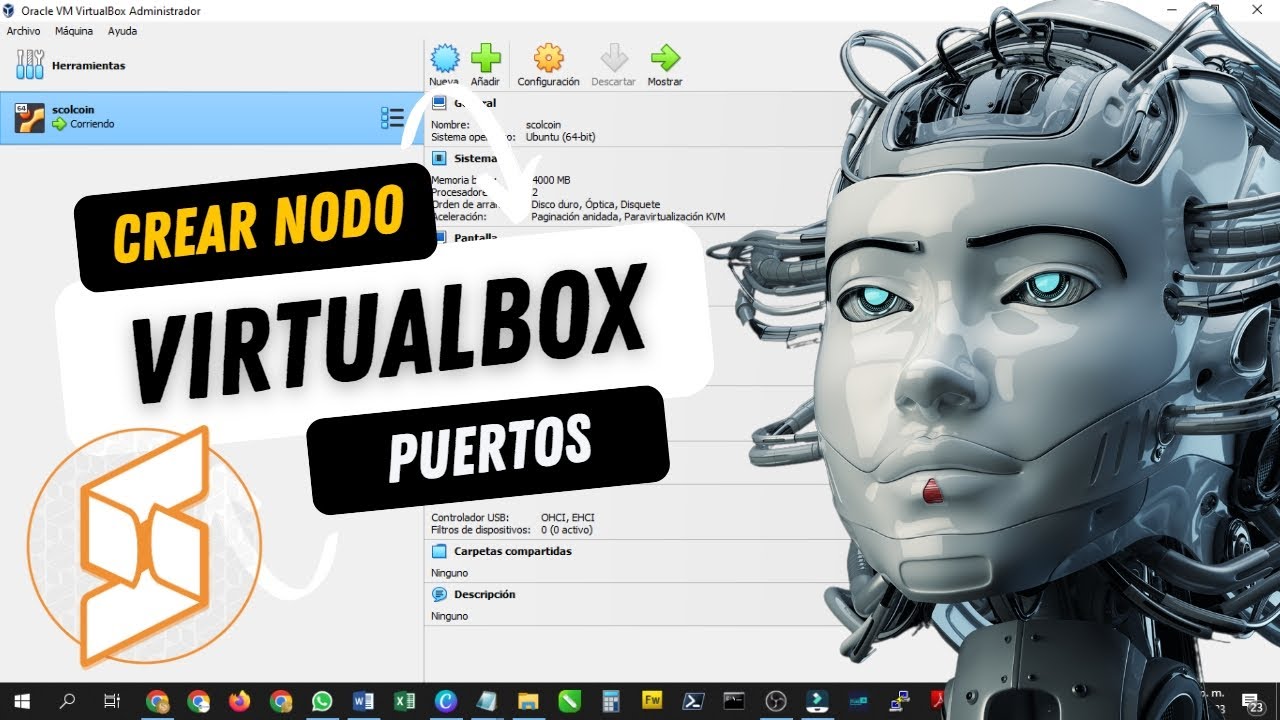 Como Crear en Virtualbox una instancia nodo de geth Scolcoin Wei Chain - Puertos y SSH con Putty ...