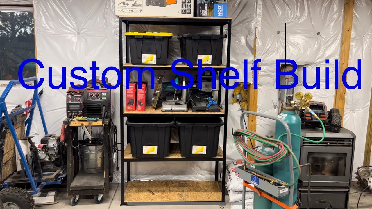 Homemade steel storage shelf - YouTube