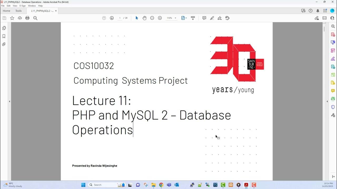 PHP and MySQL 2 – Database Operations Intro 01 - YouTube