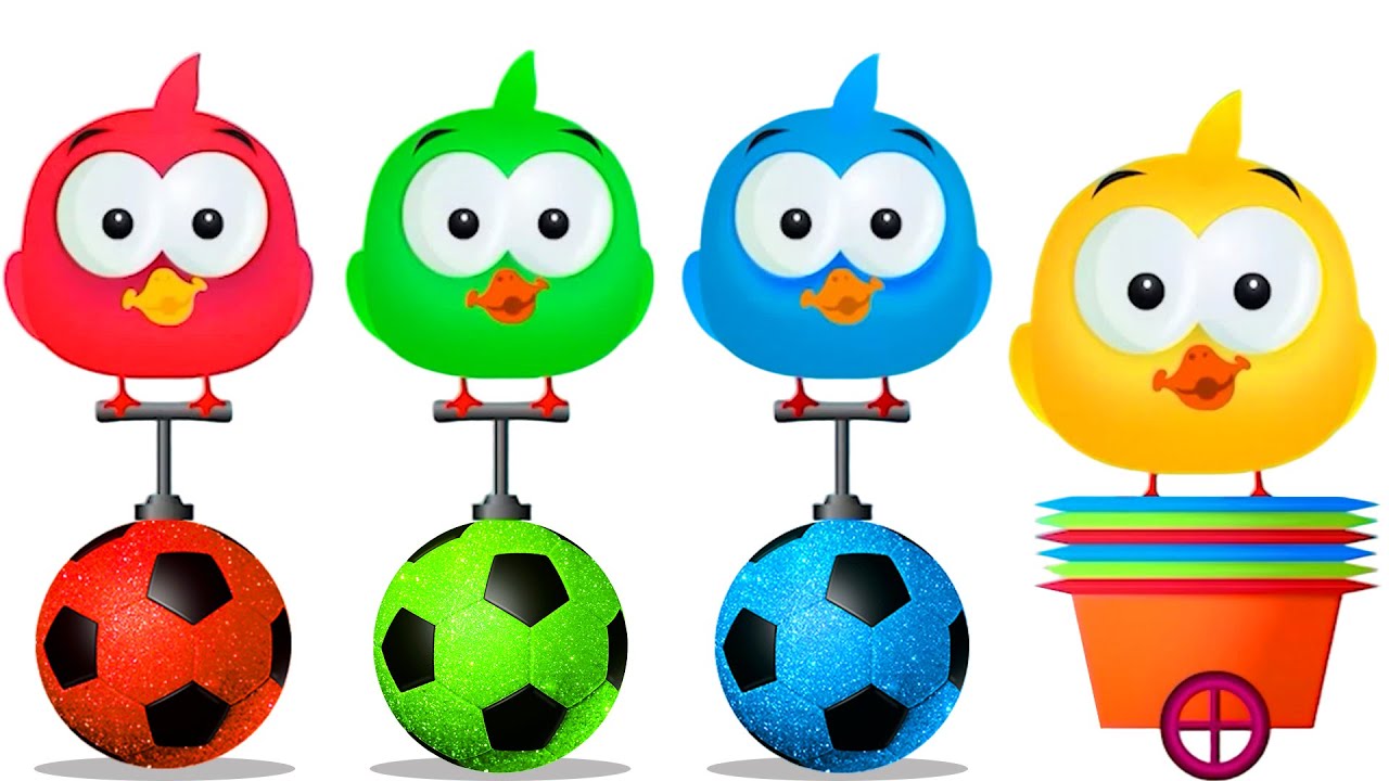 Learn Colors With Funny Ducks ⚽ Lucky Ducky Soccerballs | Learning ...